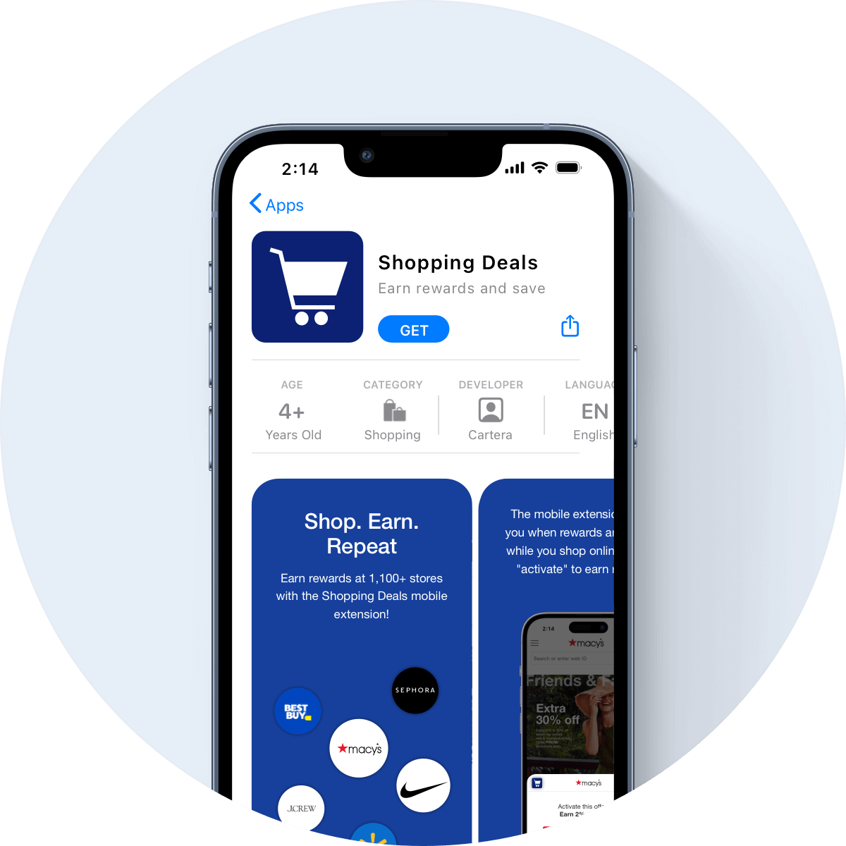 Mobile Extension Landing Page - Shopping Deals